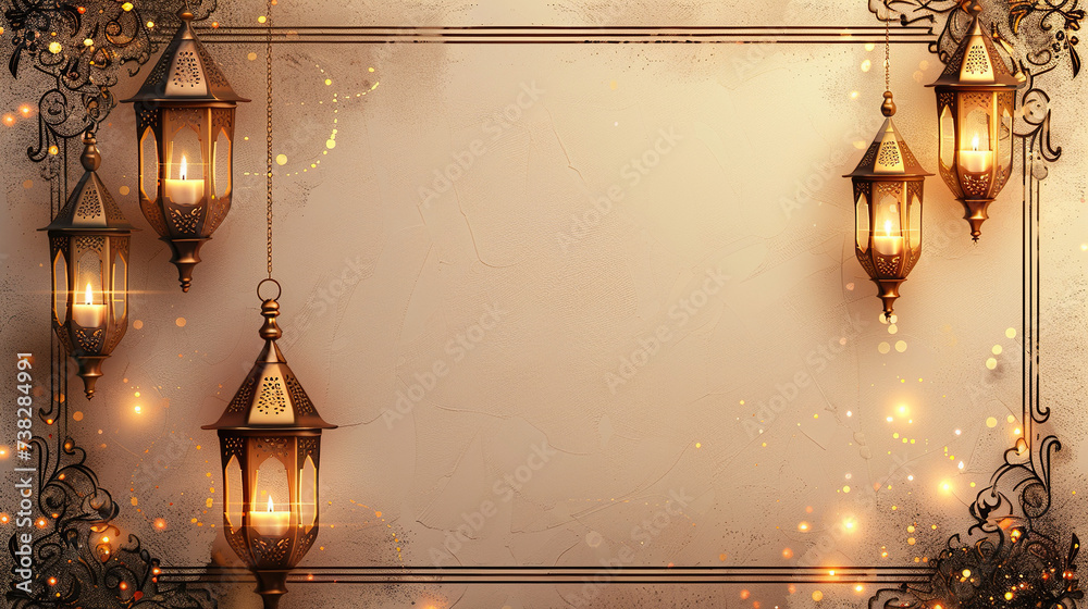 islamic greeting ramadan kareem and eid mubarak card design background ...