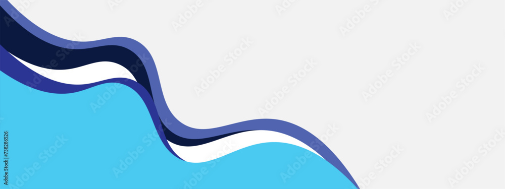 Abstract blue gradient banner template with dynamic background curve ...