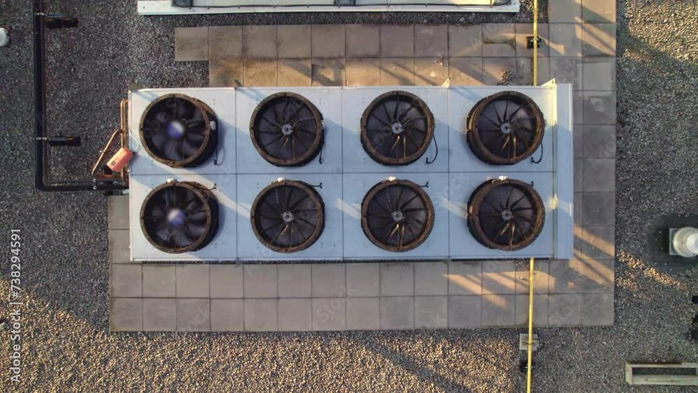 Heating, ventilation and air conditioning systems aerial top view ...