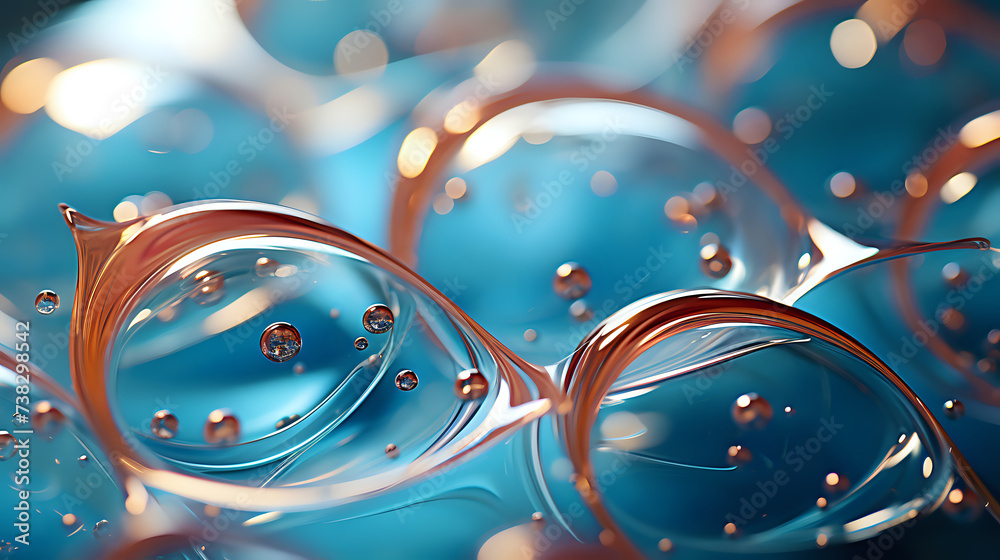 Ethereal Aqua Swirls with Glistening Droplets. Perfect for abstract art ...