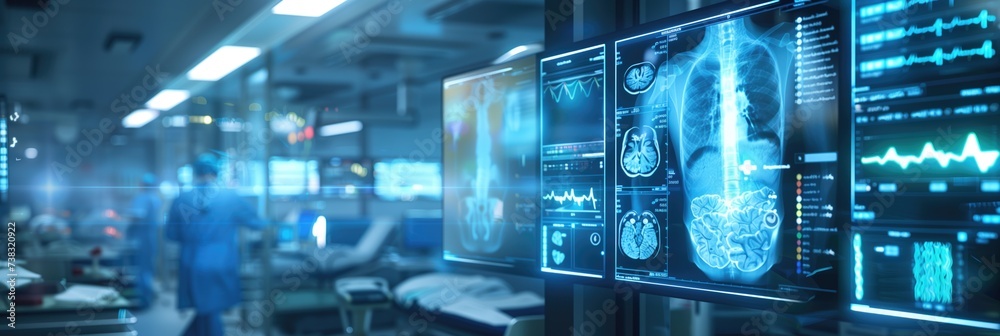 Innovative light medical background with digital science and AI ...