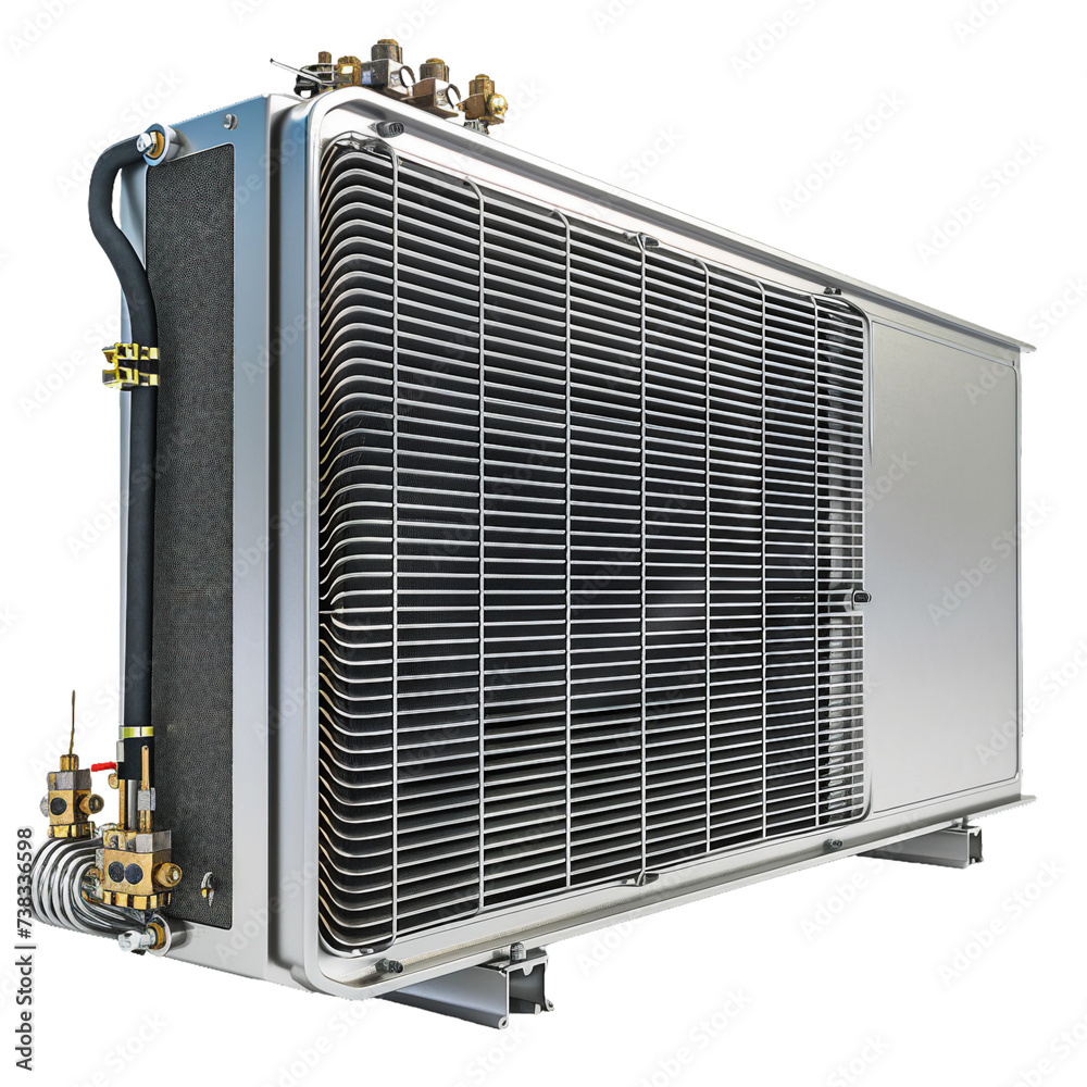 Air conditioner condenser coil, transparent background, isolated image ...