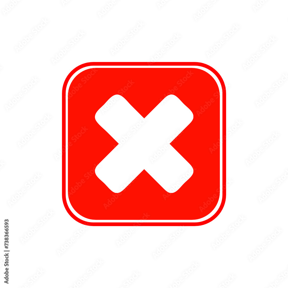 Red cross symbol icon element, Simple no graphic design, symbol ...