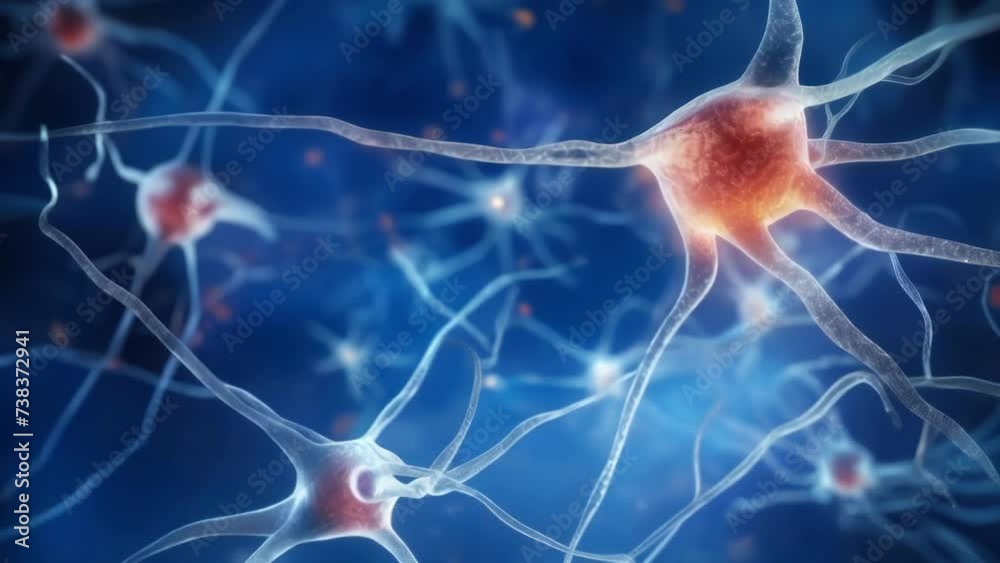 Vidéo Stock A detailed of a neuron, with receptor sites highlighted ...