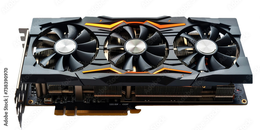 GPU Graphics cessing Unit top view, transparent background, isolated ...