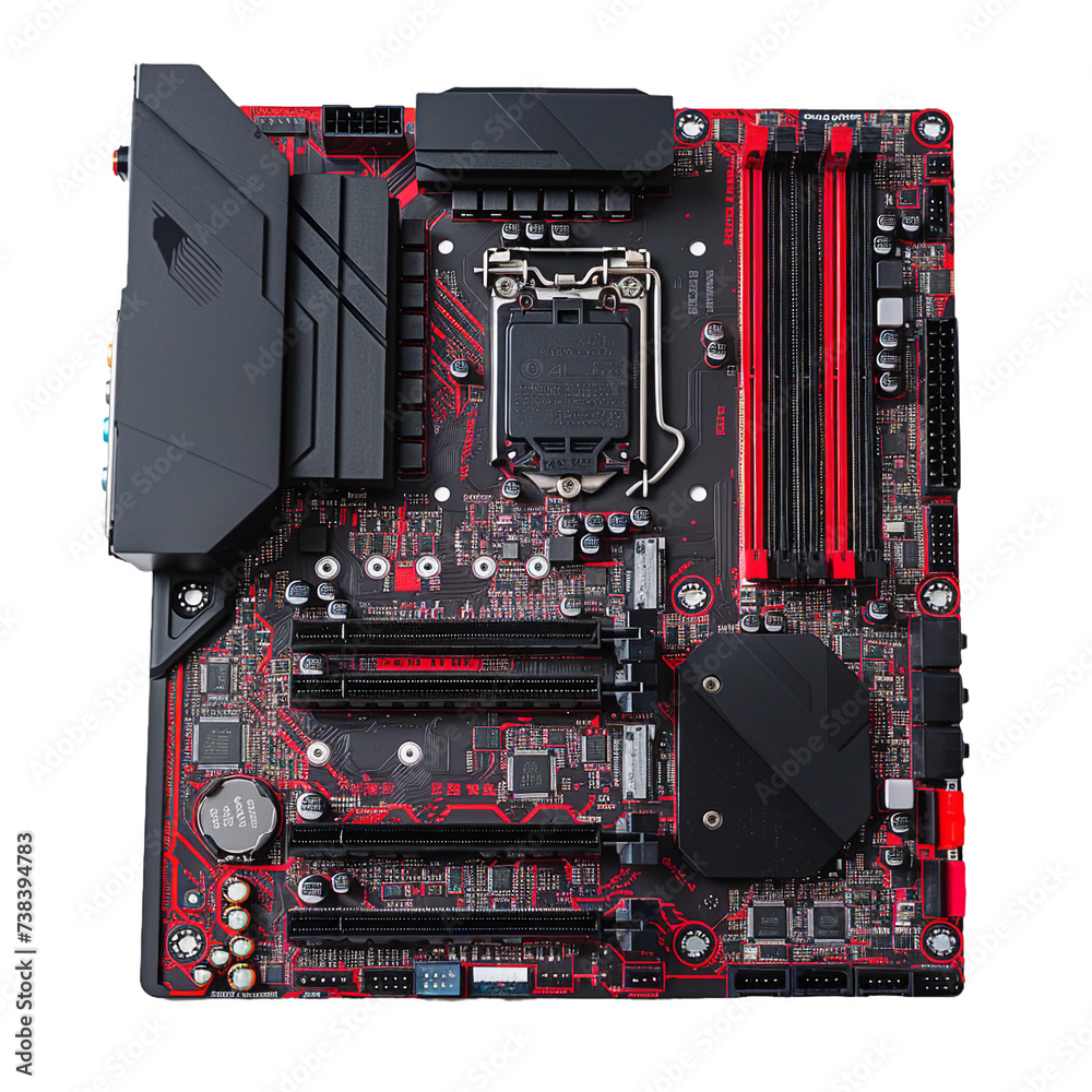 Motherboard, transparent background, isolated image, generative AI ...