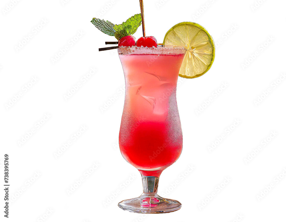 Singapore Slin cocktail served in a tall narrow cocktail glass with a ...