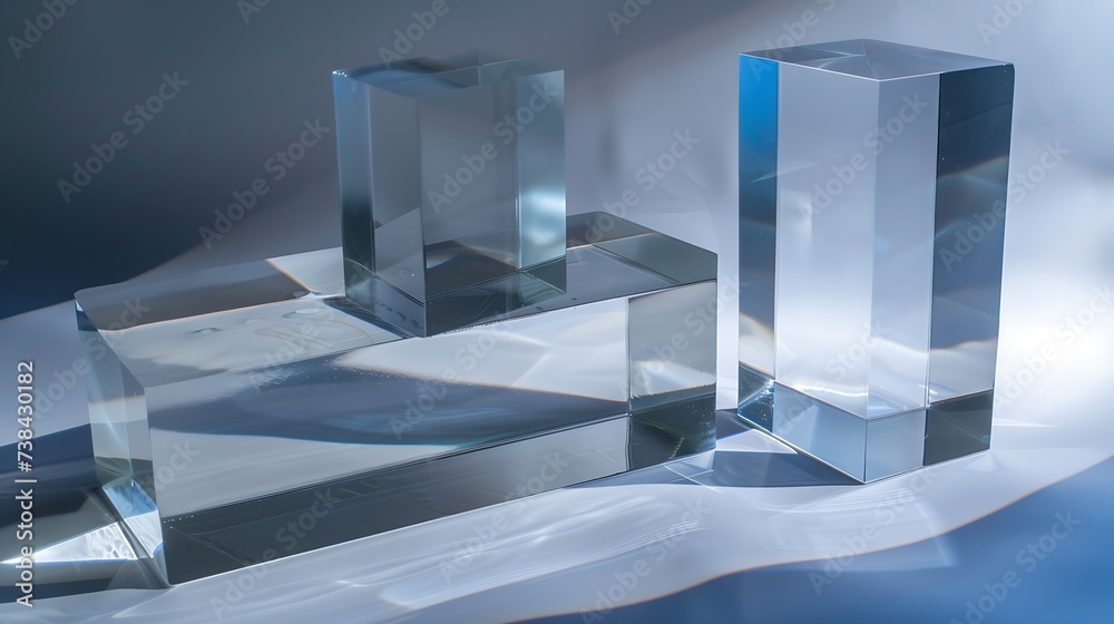 ACRYLIC BLOCKS 4 SOLID PERSPEX BLOCKS PLINTHS Clear Acrylic Rectangular ...