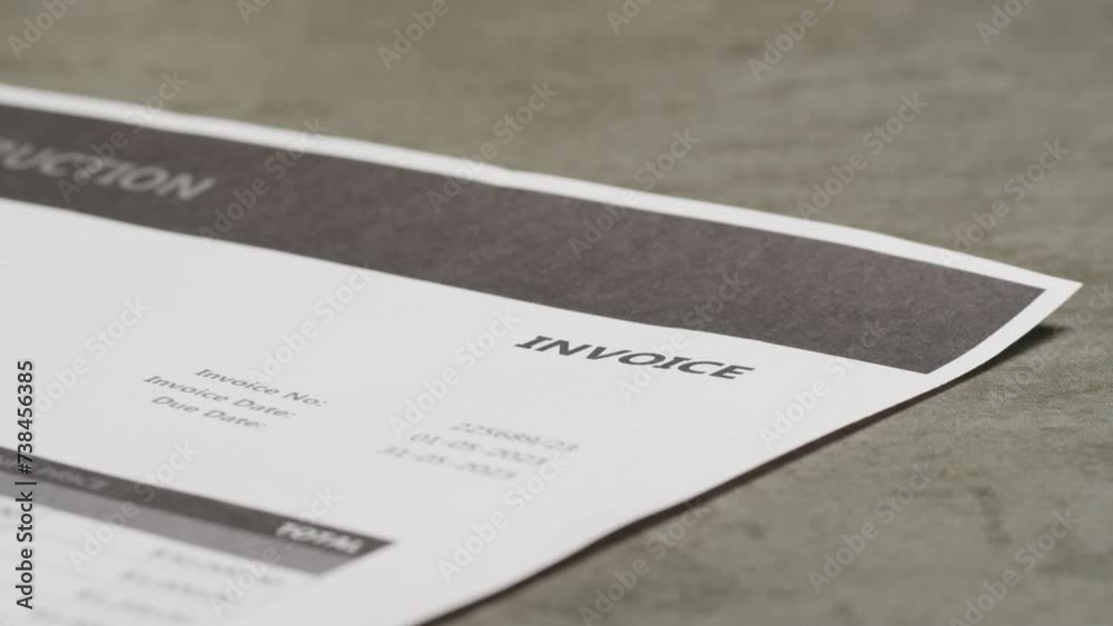 Vidéo Stock Invoice blank close-up. A stack of different documents for ...