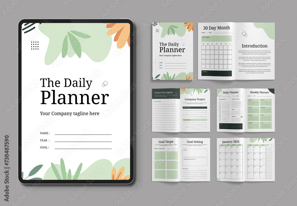 Daily Planner Layout Stock Template | Adobe Stock