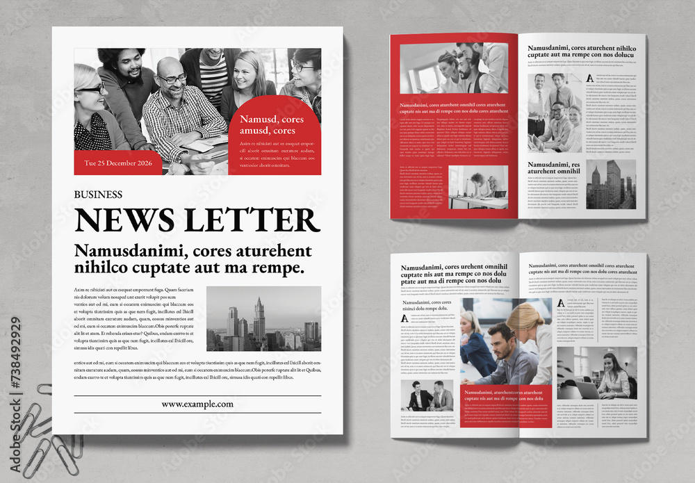 Business News Letter Design Template Layout Stock Template | Adobe Stock