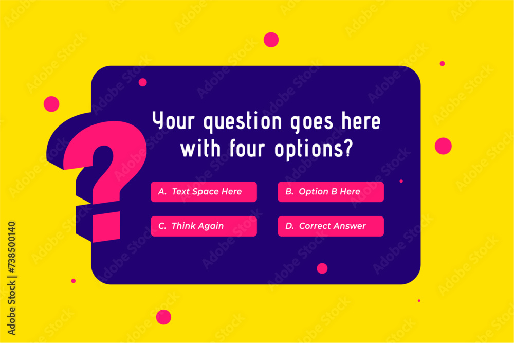 questions and answer multiple choice template for trivia game Stock ...