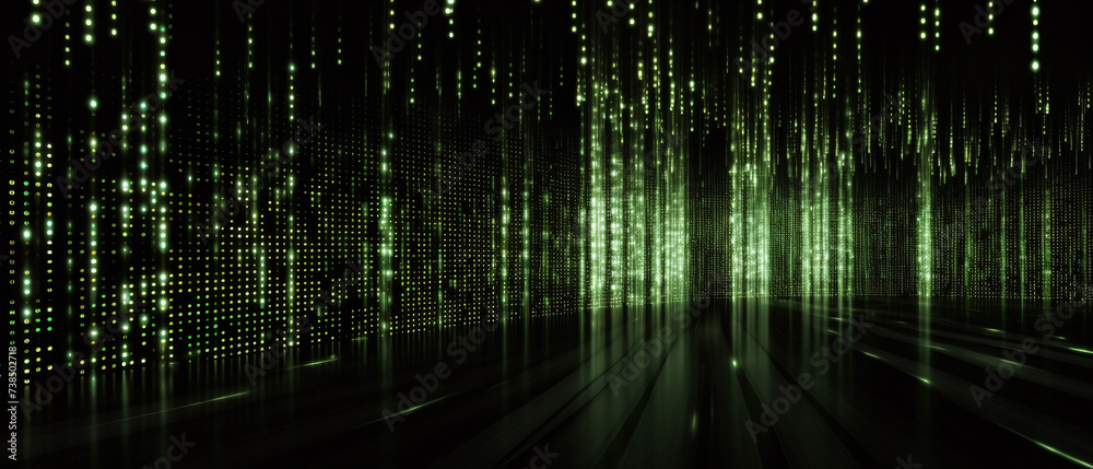 Digital matrix background with falling code, abstract background. Stock ...