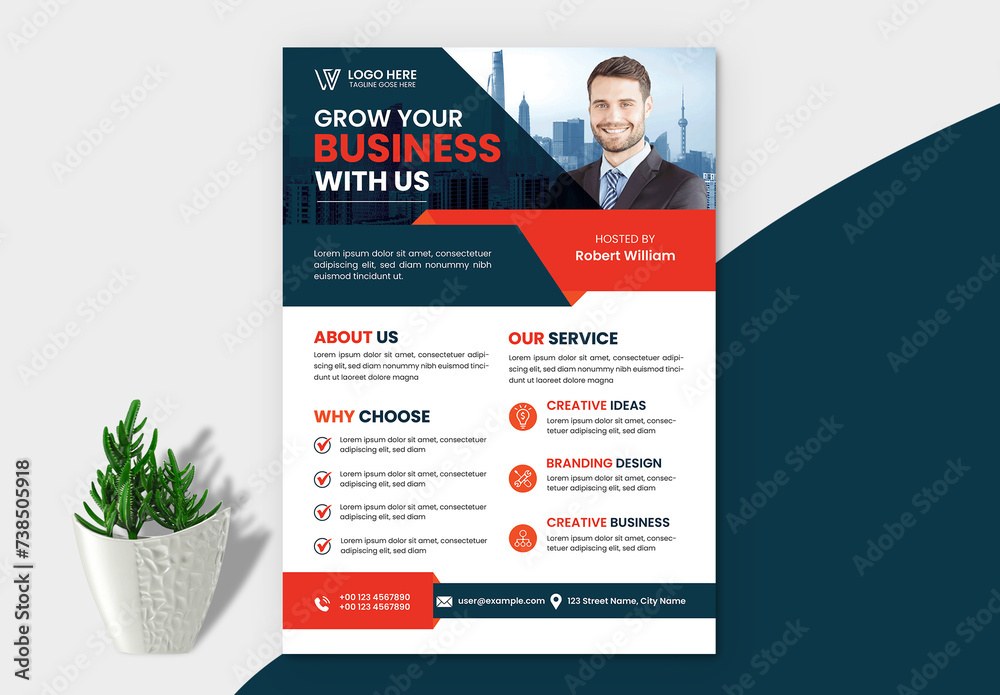 Business Man Flyer Template Stock Template | Adobe Stock