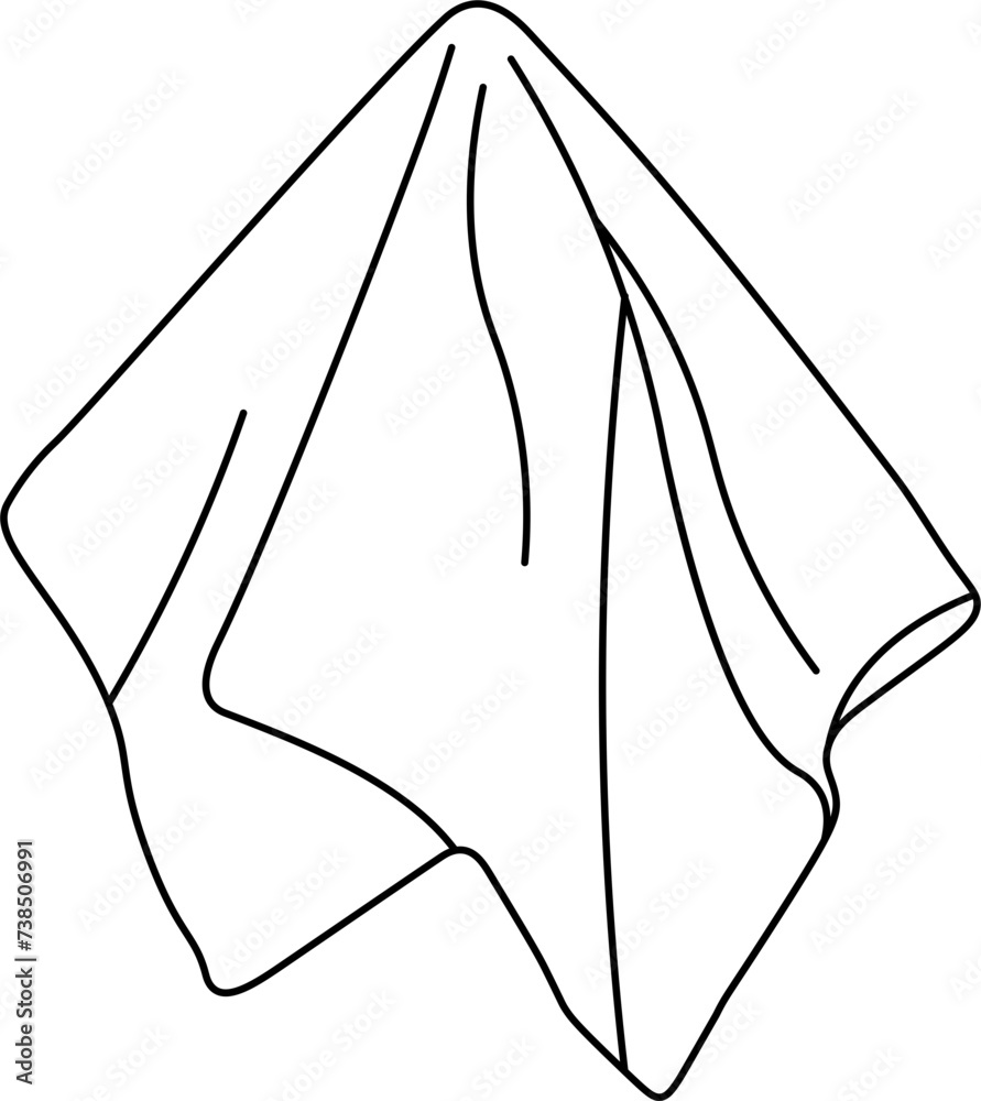 Cleaning cloth Outline Vector Illustration Stock Vector | Adobe Stock