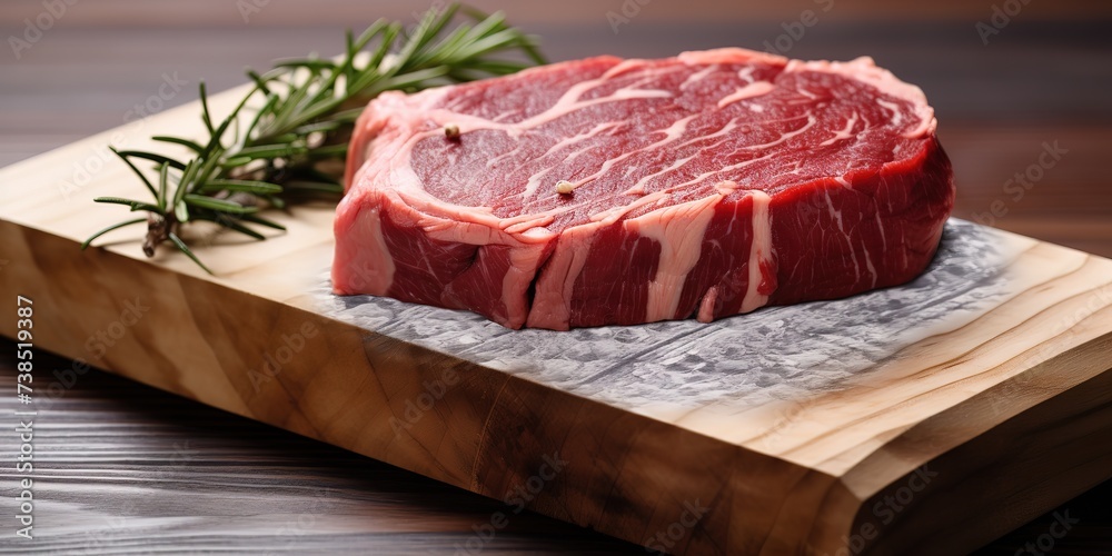 slices of roast beef on a fresh red table, processed roast beef and so ...