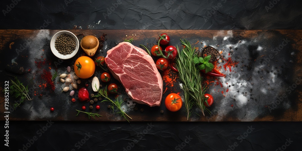 slices of roast beef on a fresh red table, processed roast beef and so ...