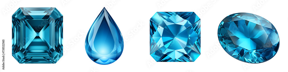 Blue Zircon Gemstone clipart collection, vector, icons isolated on ...