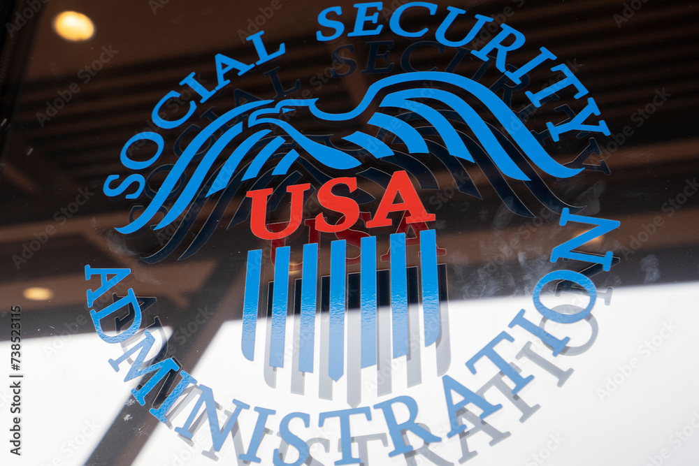 Redding, CA, USA - Mar 27, 2022: Closeup of the U.S. Social Security ...