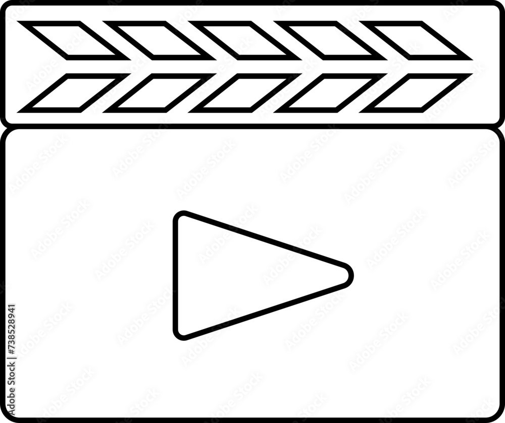 Clapperboard icon. Closed movie shooting clapper board vector. Film ...