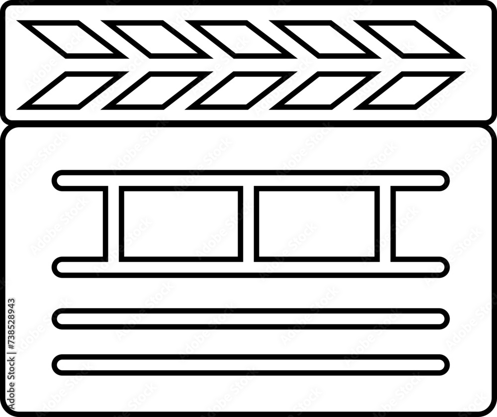 Clapperboard icon. Closed movie shooting clapper board vector. Film ...