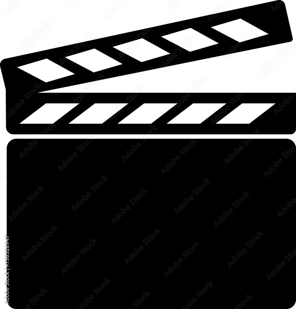 Clapperboard icon. Opened movie shooting clapper board vector. Film ...