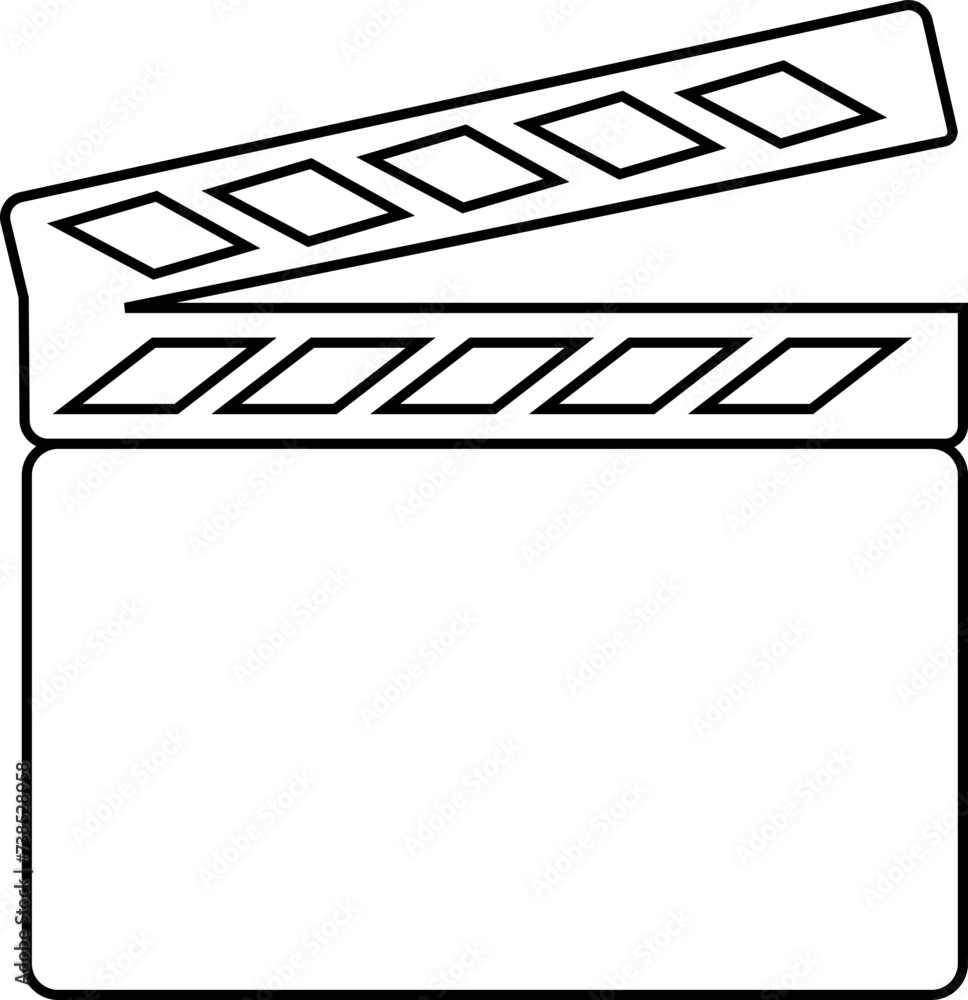 Clapperboard icon. Opened movie shooting clapper board vector. Film ...