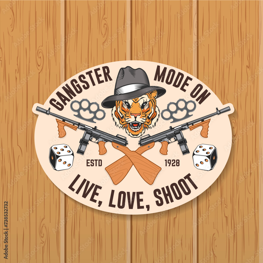 Gangster club patch, sticker design. Vector illustration. Vintage ...