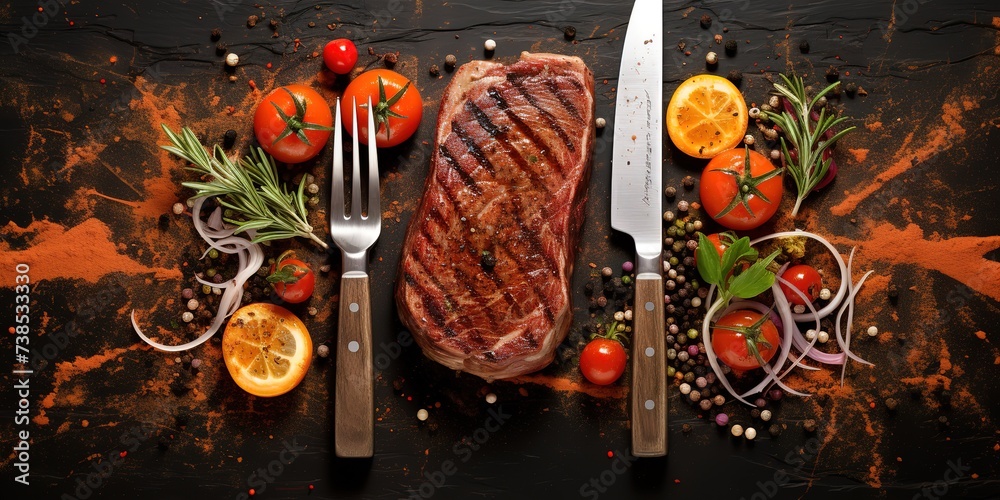 slices of roast beef on a fresh red table, processed roast beef and so ...