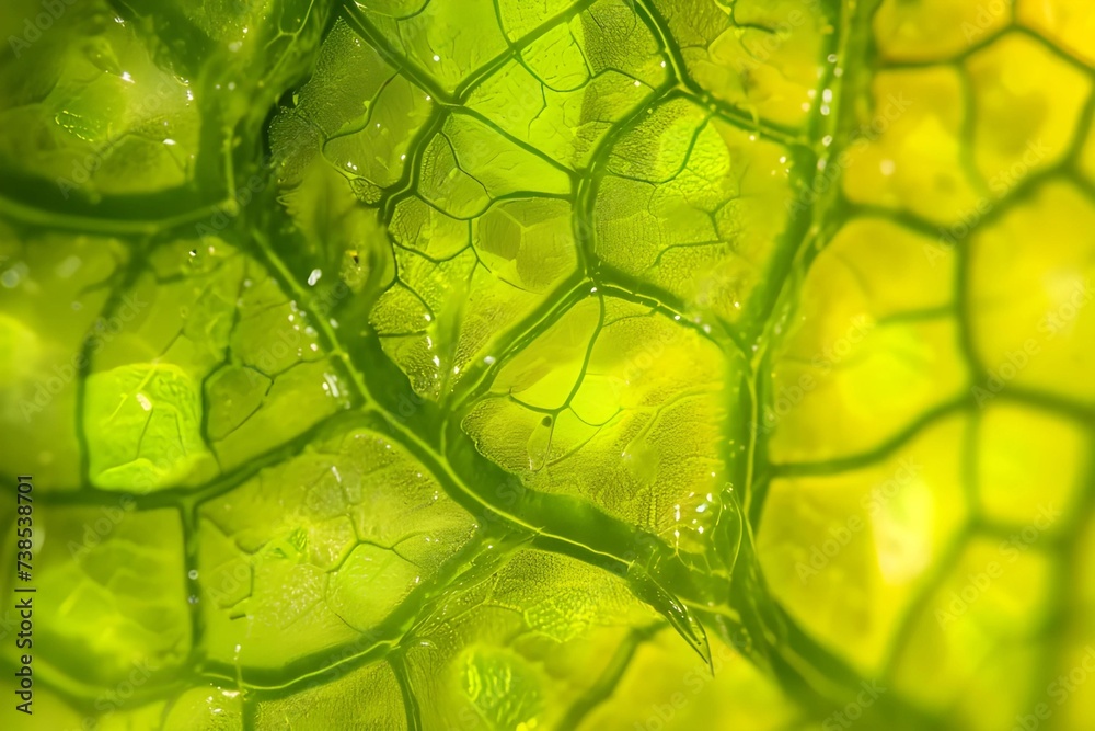 Stock photo of the intricate network in a leaf, chlorophyll cells under ...