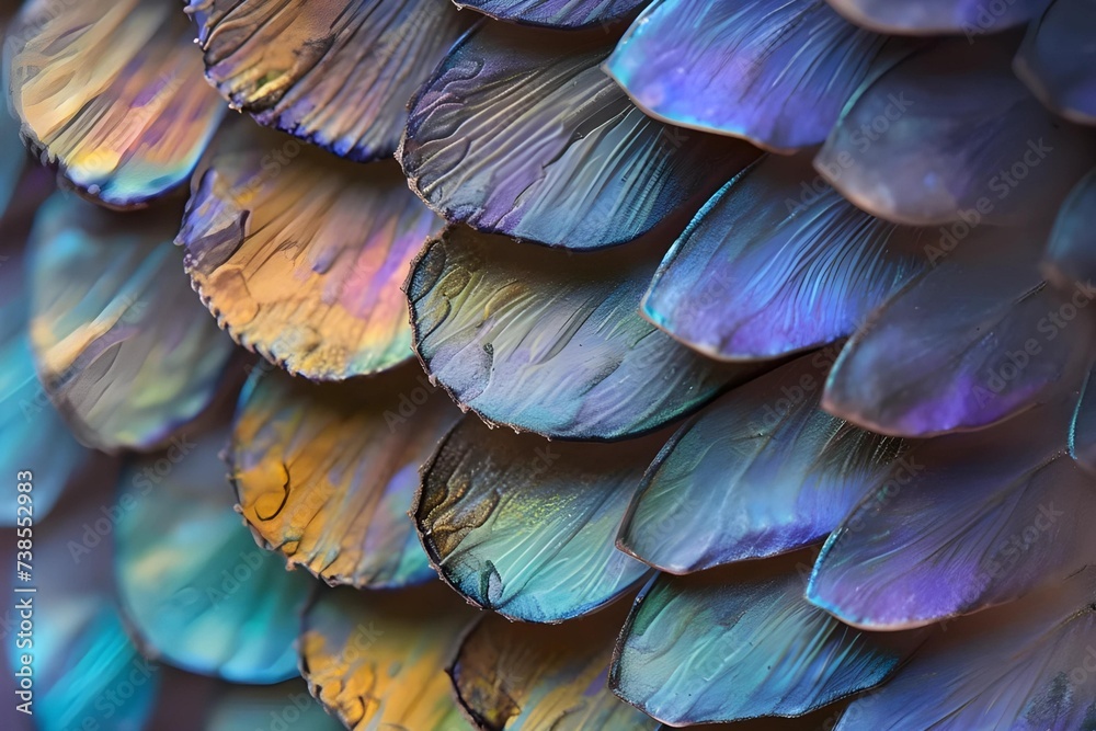 Detailed image of a fish scale under a microscope, highlighting the ...