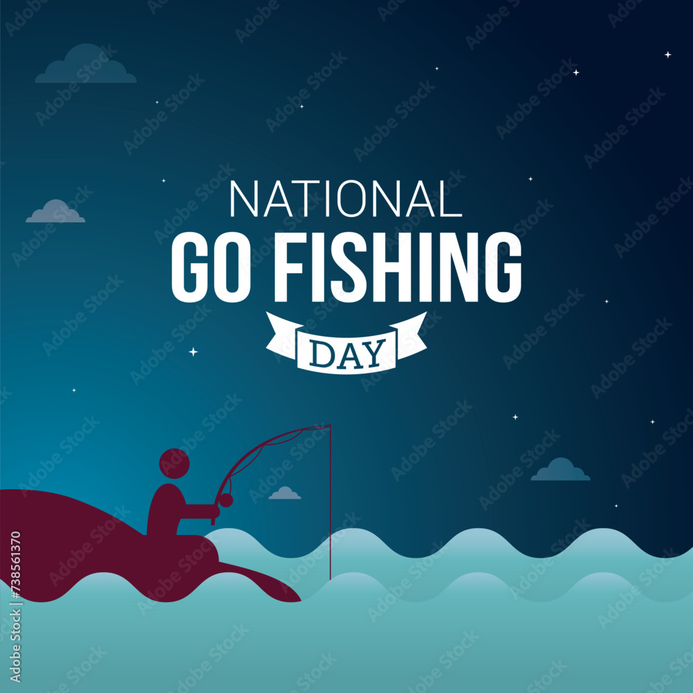 National Go Fishing Day Vector Illustration. Go Fishing Day themes ...