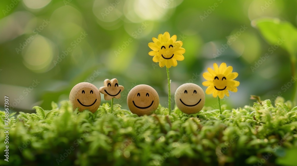 Cheerful Vibes, Green Background with a Smiling Emoji, Spreading ...