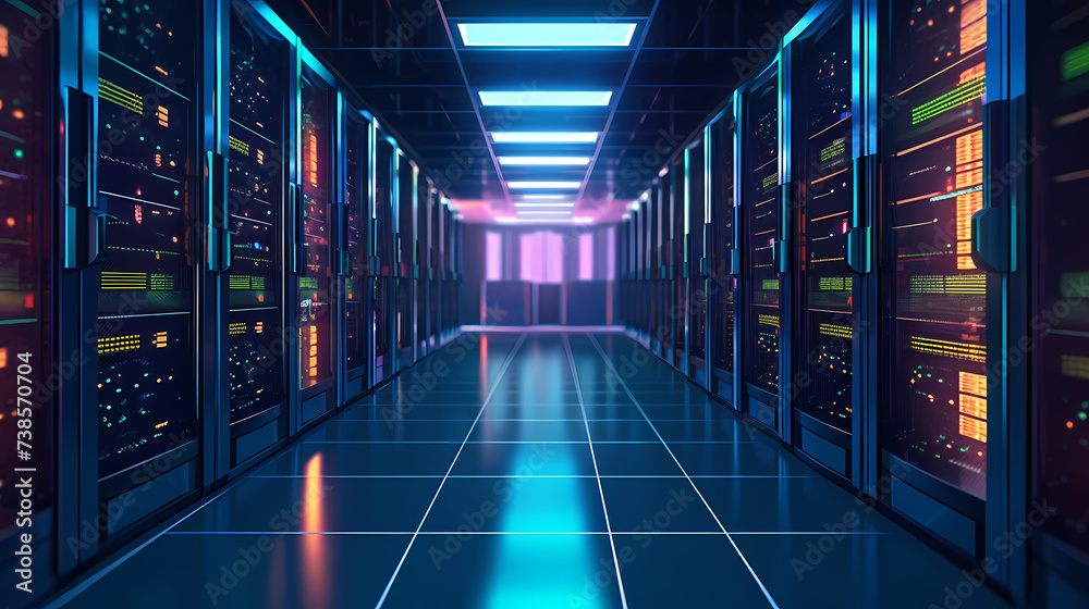 Data center, the core hub of the digital era Stock Illustration | Adobe ...