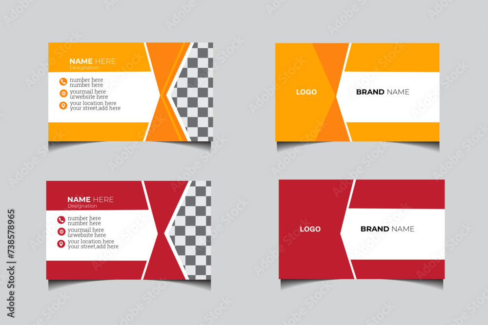 double sided business card template with modern style. Stock Vector ...