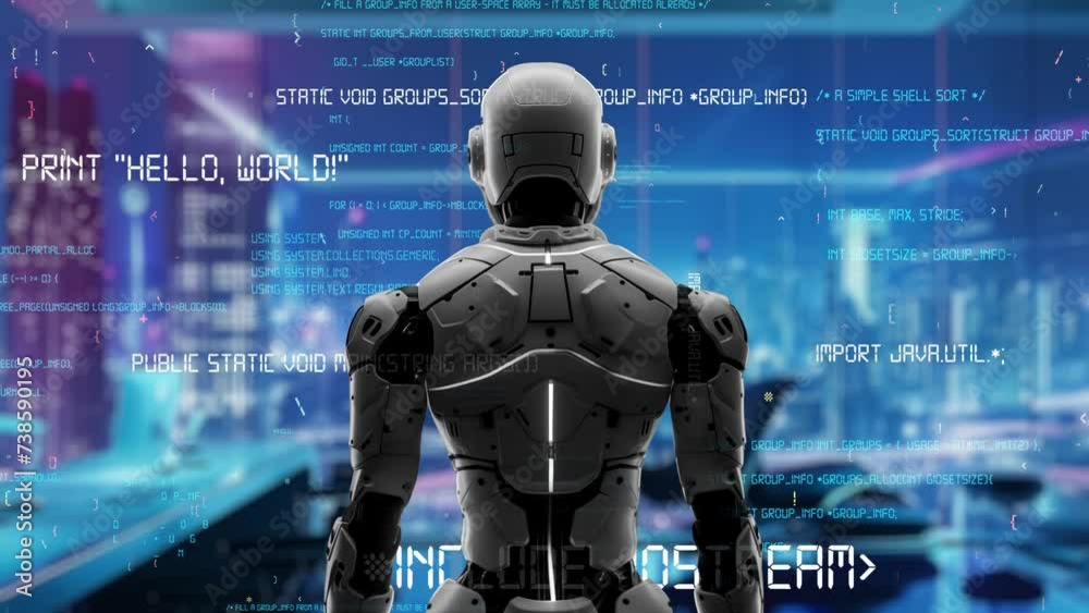 Vidéo Stock AI engineering in action. Artificial intelligence algorithm for marketing automation ...