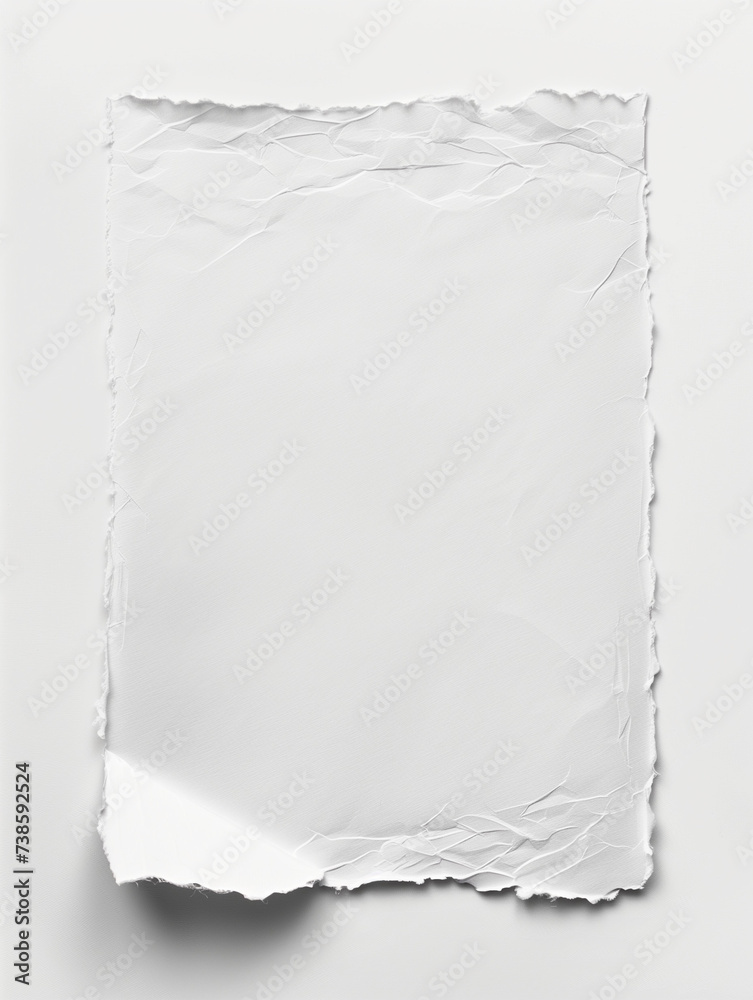 blank smoothed out crinkled paper isolated on white studio plain ...