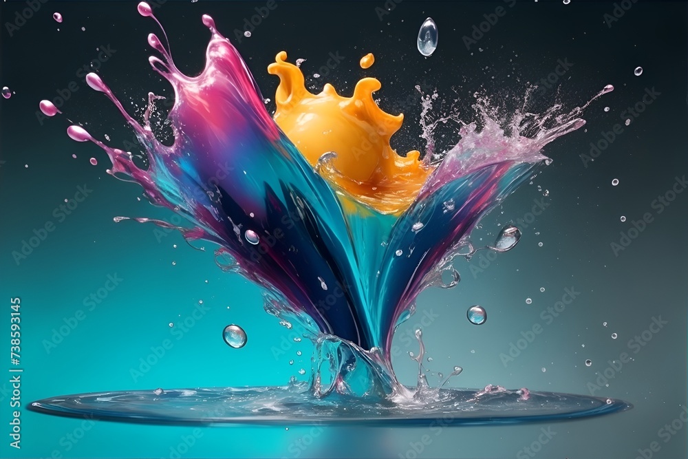 Colored liquid splashes. Background for design projects. Illustration ...