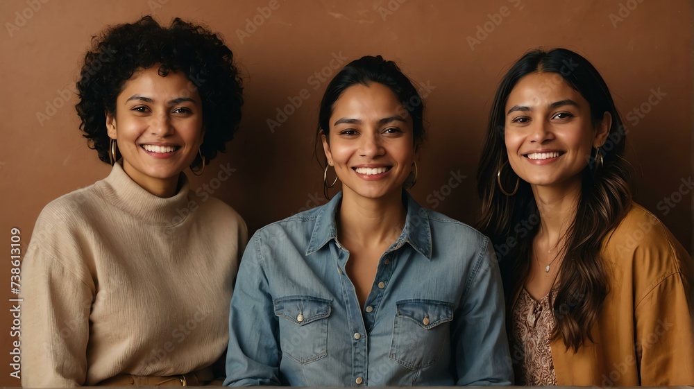 Multi ethnic diverse inclusive woman of different ages smiling at ...