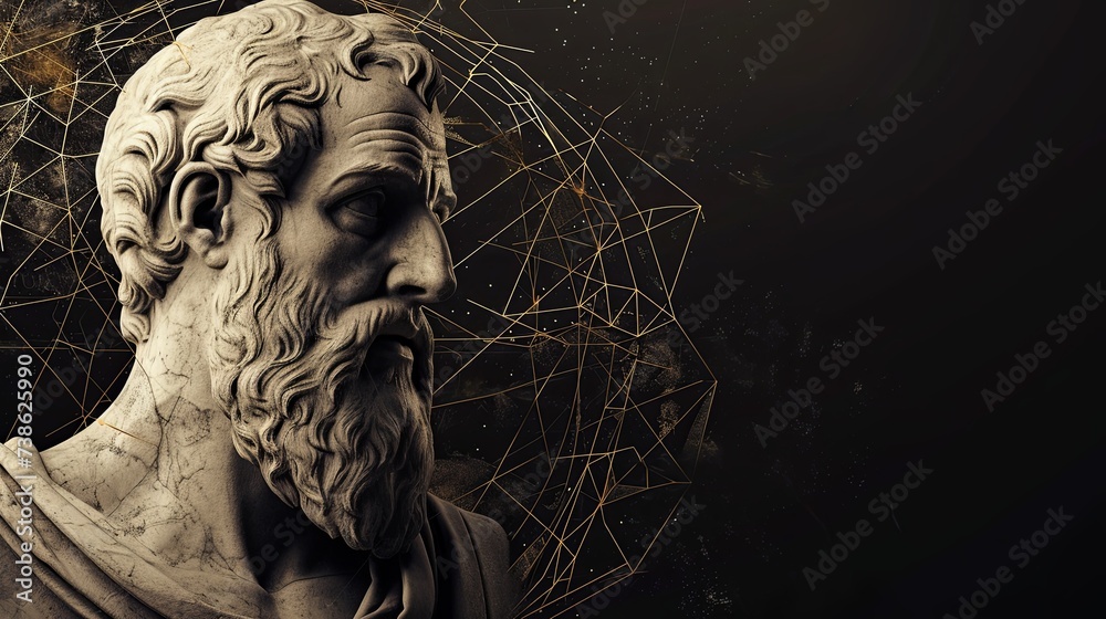 Greek Philosopher Pythagoras Illustration -Father Of Geometry Stock ...