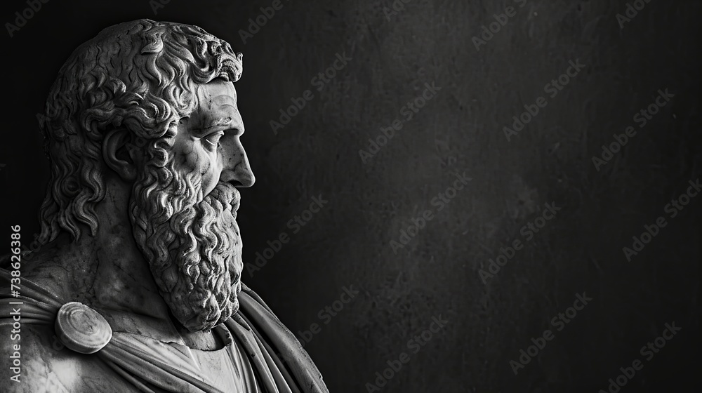 Pythagoras Philosopher Image with Blank Empty Space - Black Gradient ...
