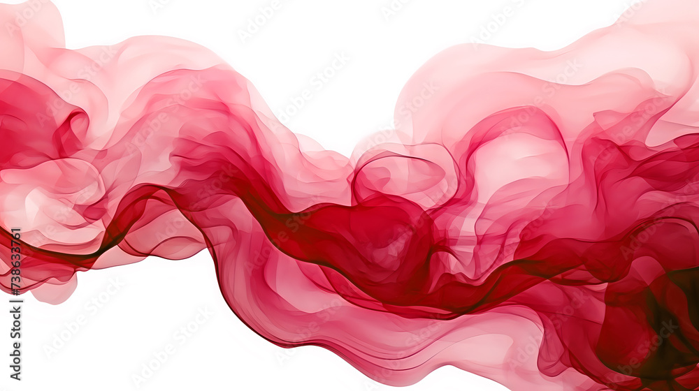 Fluid Elegance: Abstract Red Smoke Wave on White. Elegant and fluid ...