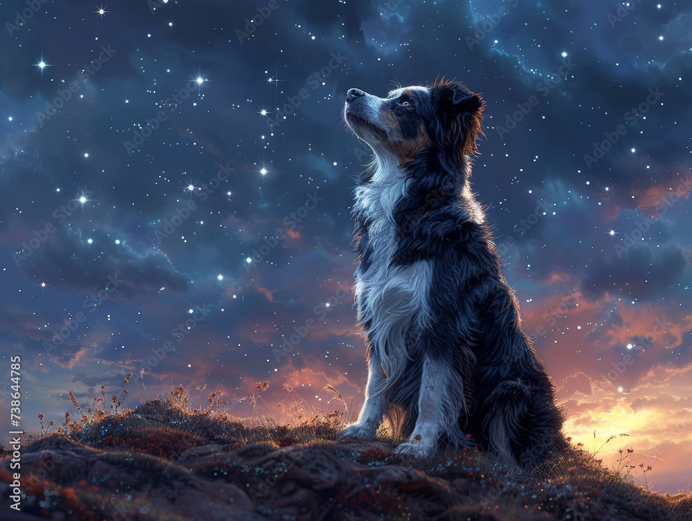 Border Collie with a shepherds light herding lost stars intelligent ...