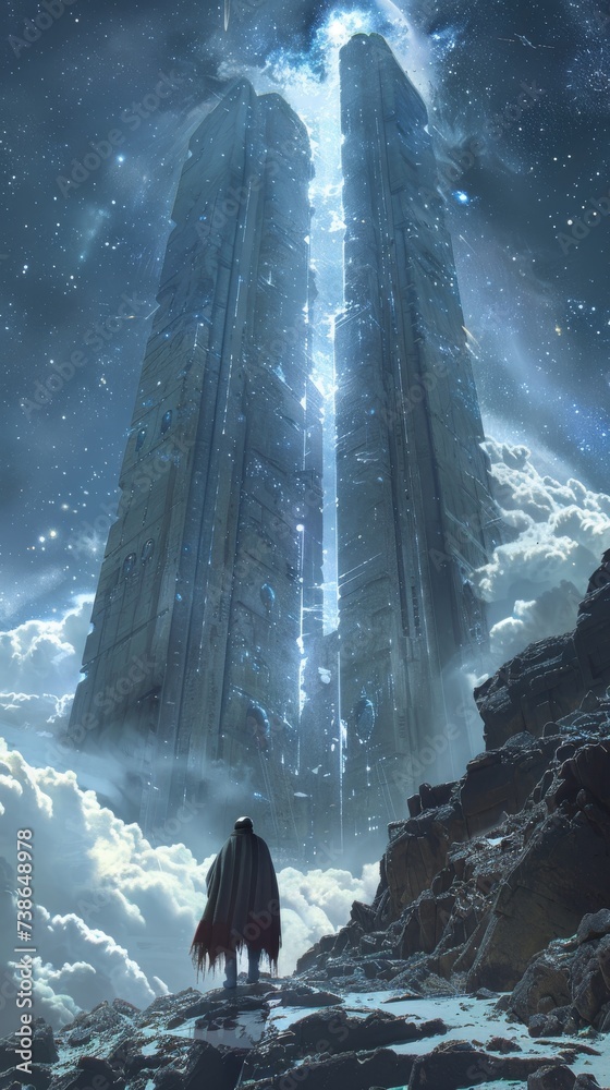 Galactic archaeologist uncovering ancient alien ruins deciphering ... Galactic archaeologist uncovering ancient alien ruins deciphering ...