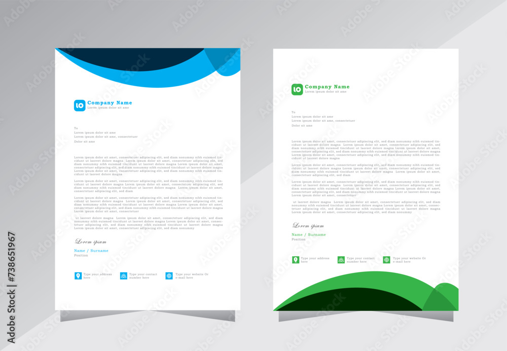 Letterhead design with two color, letter head templates for your ...