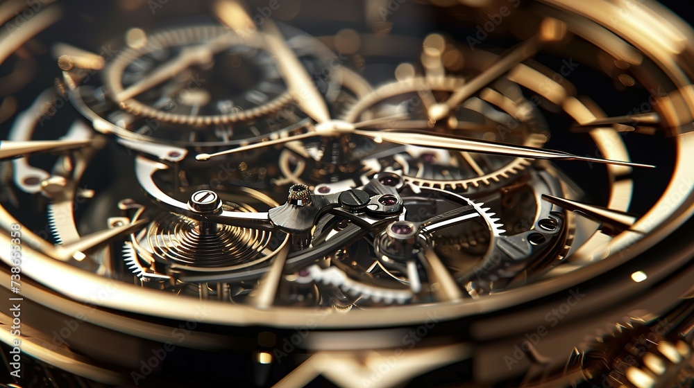 Beautiful and detailed internal structure of a watch Stock Illustration ...