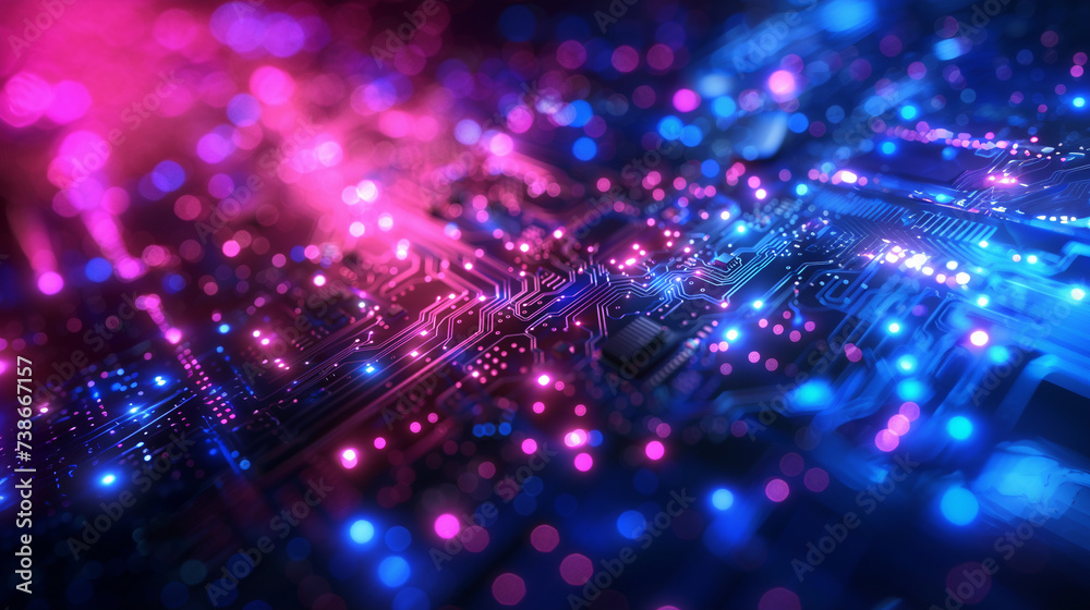 Abstract futuristic background in blue and purple colors. Digital ...