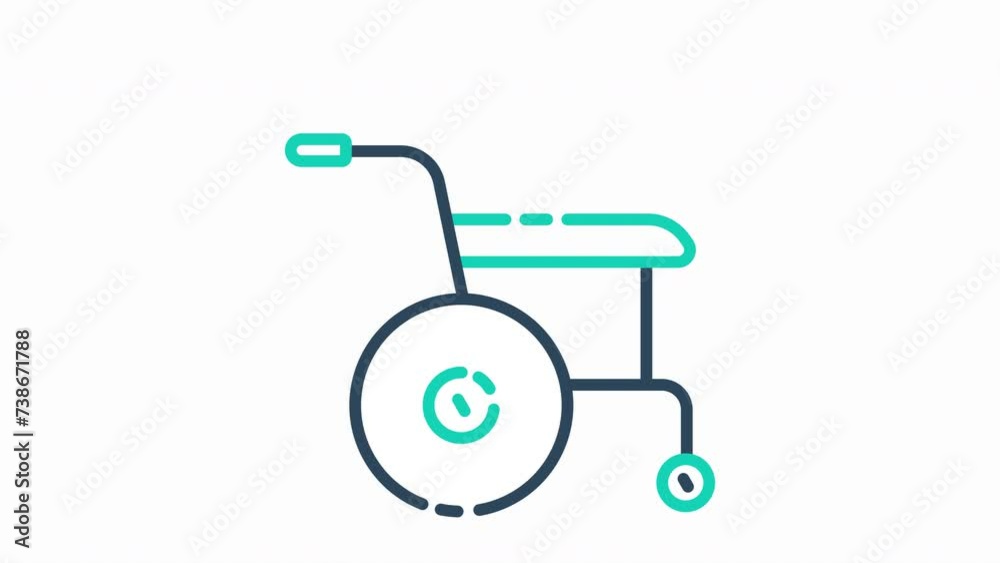 handicap solidarity icon animated. wheelchair icon with animated heart ...