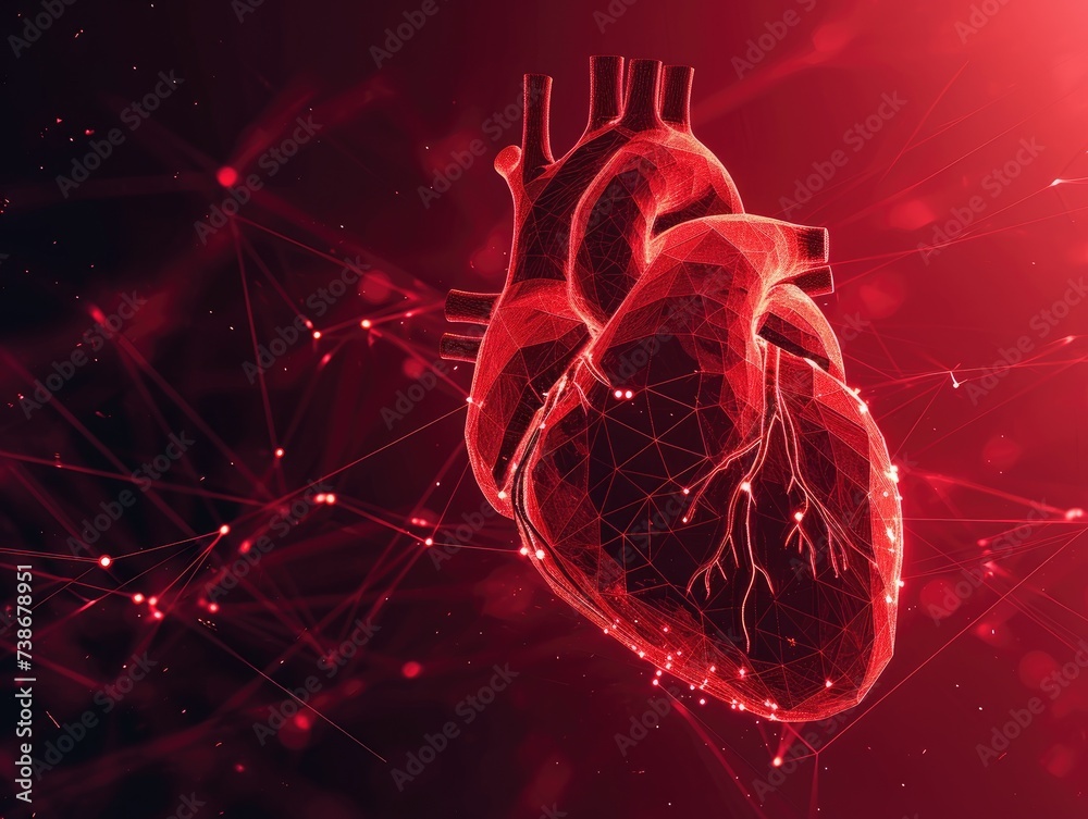 Human heart medical structure.The heart is intricately modeled in ...