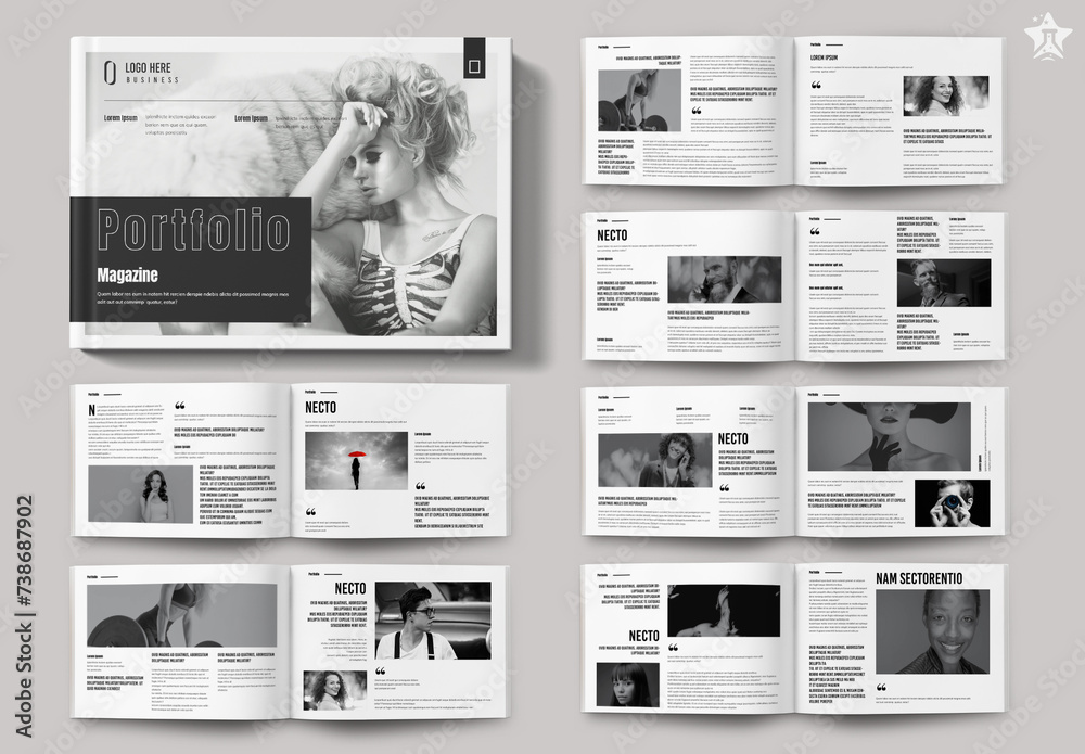 Portfolio Magazine Layout Landscape Stock Template | Adobe Stock